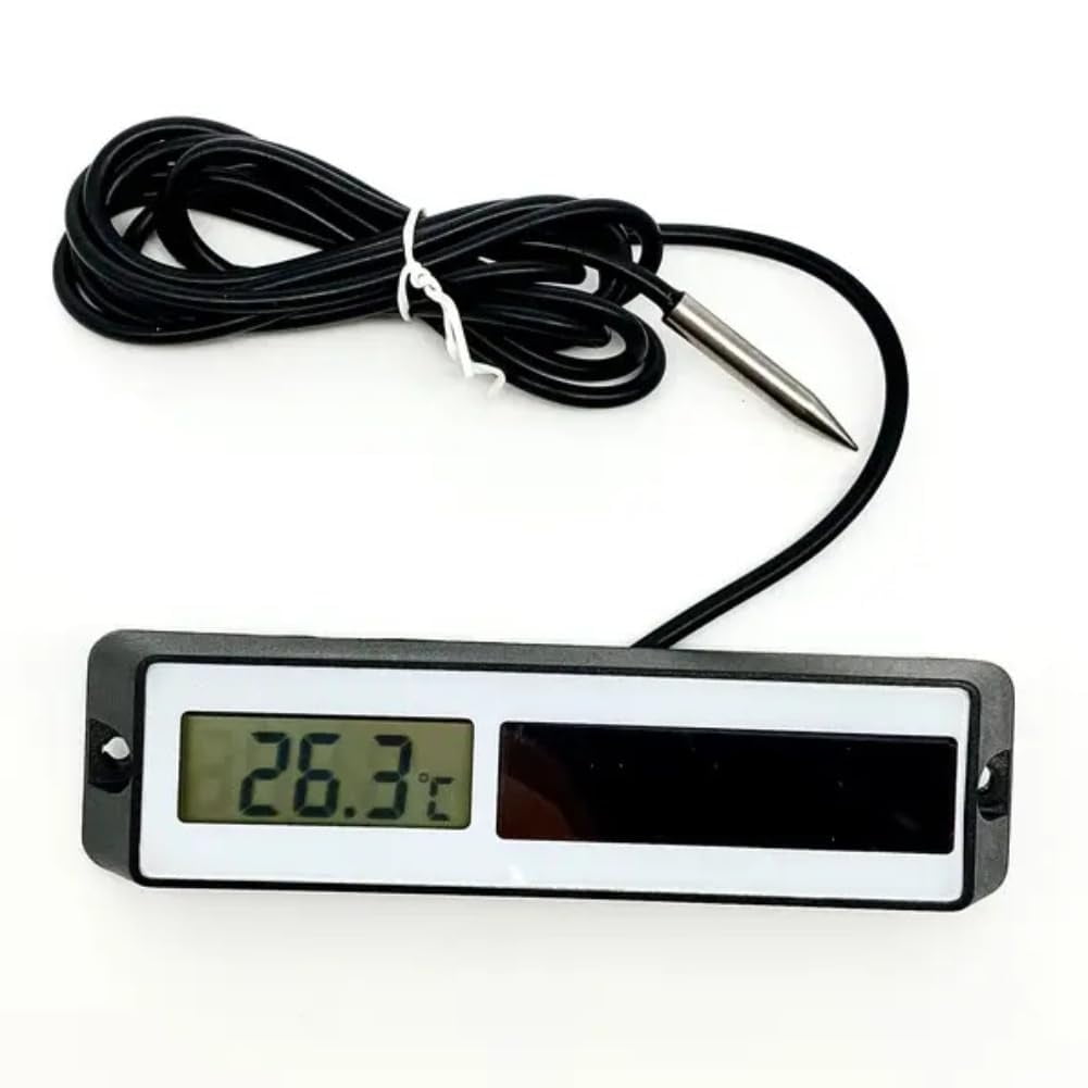 Digital Panel Thermometer, Solar Powered, Probe. Monitor Temperature ...
