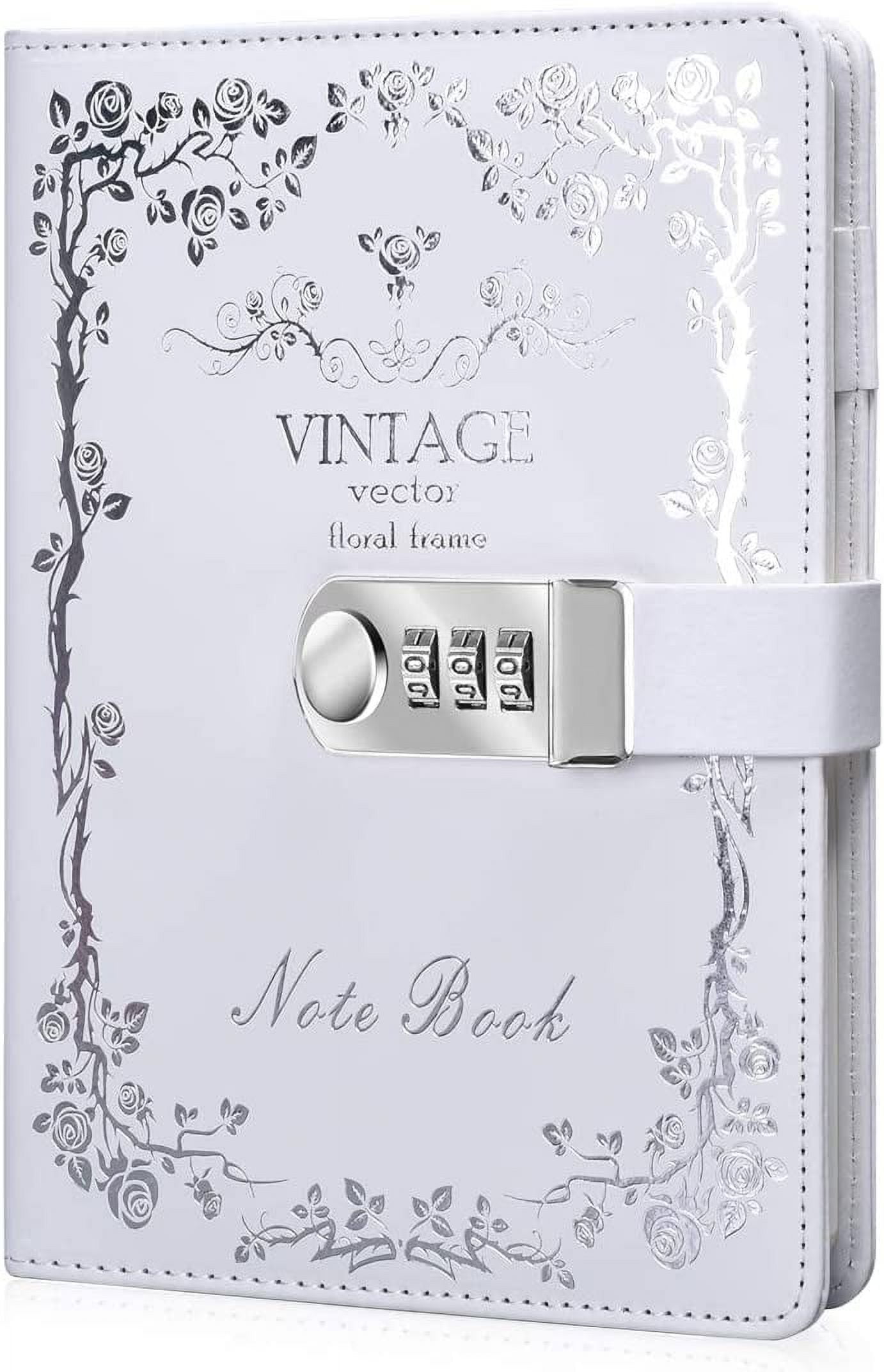 Digital Password Lock Diary PU Leather Journal with Combination Lock ...