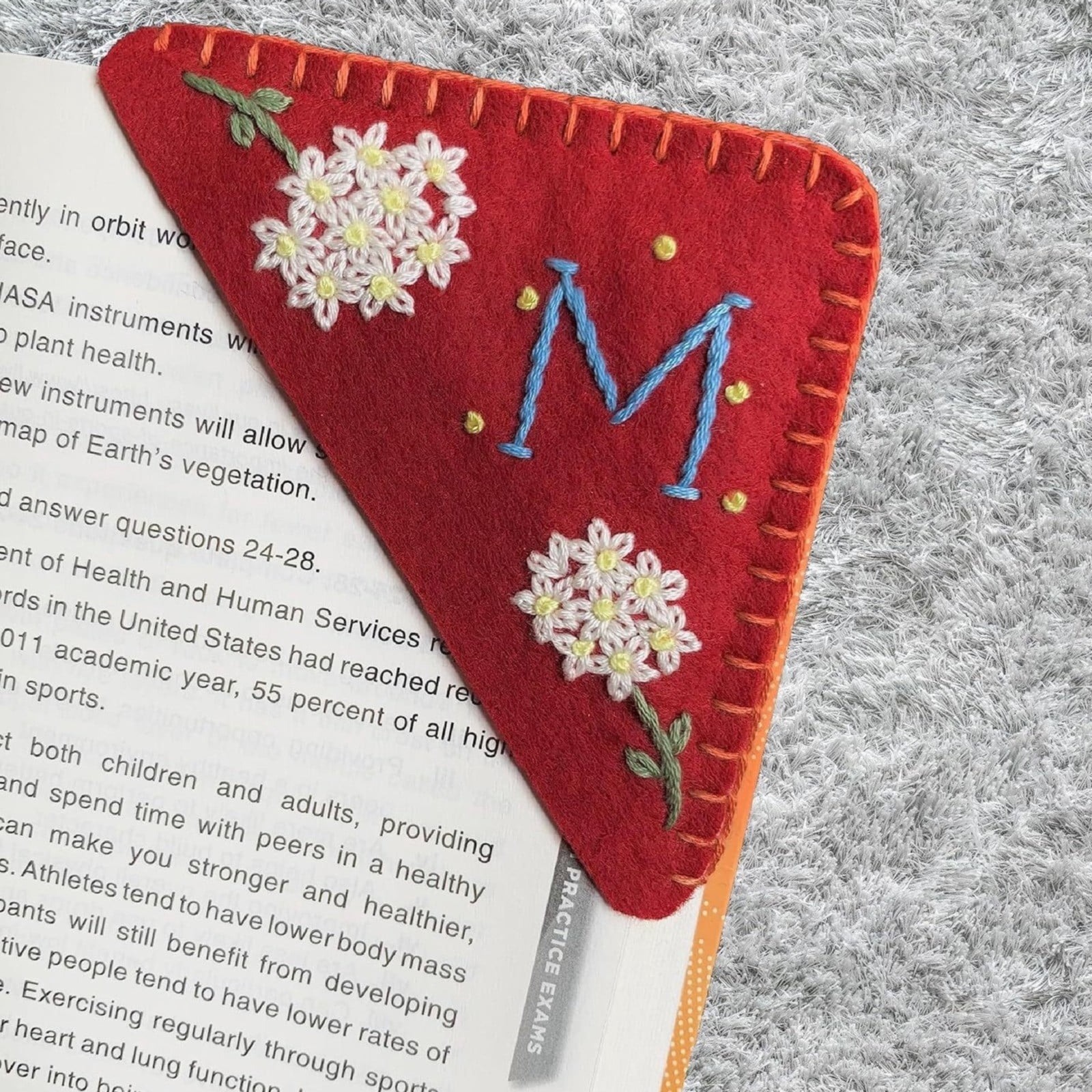 Digital Personalized Hand Embroidered Corner Bookmark Bookmarks For ...
