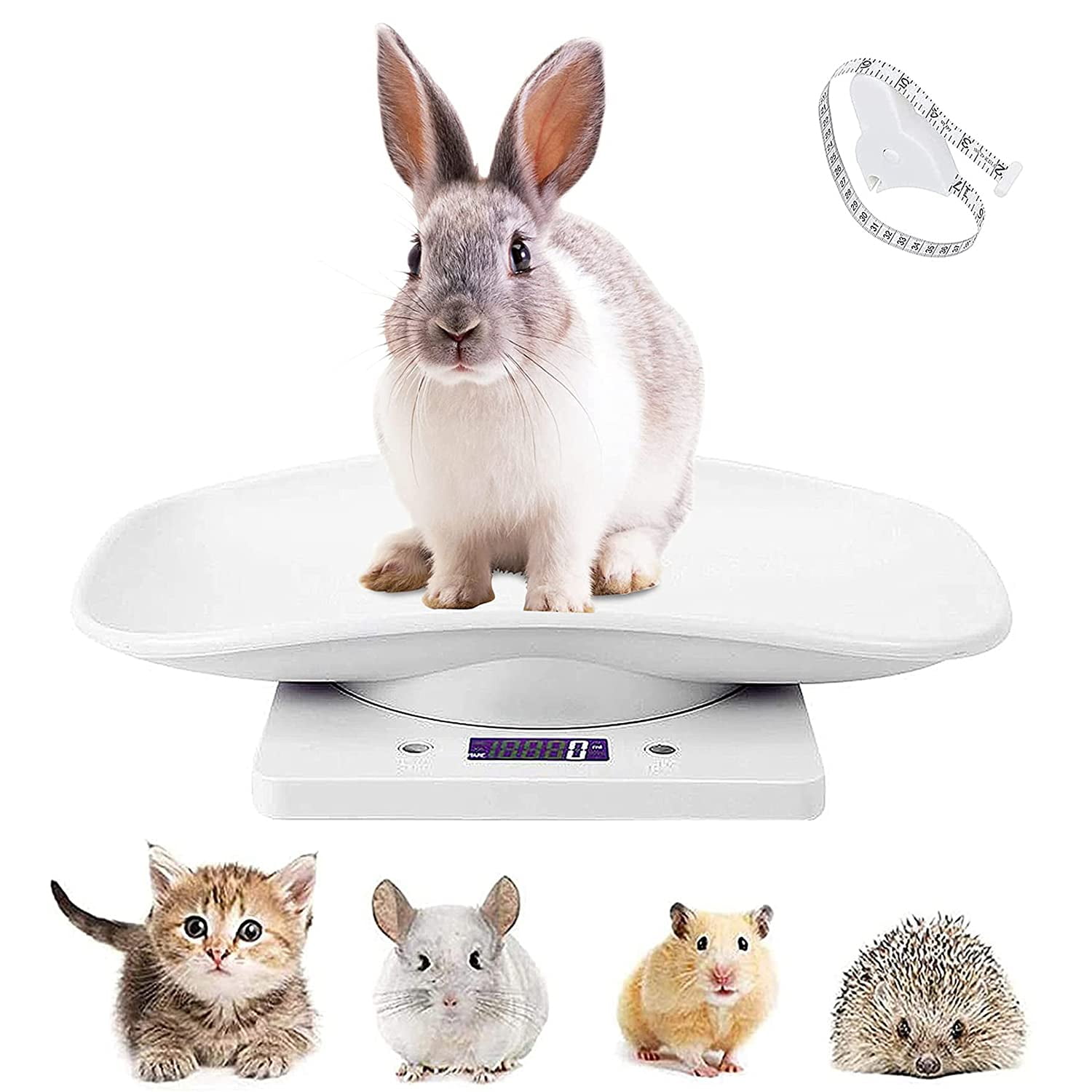 Digital Pet Scale, Small Animal LCD Electronic Scales with Tape Measure ...