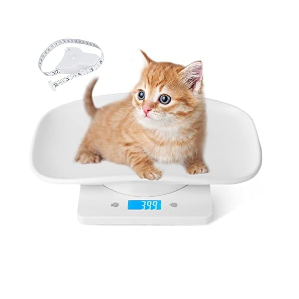 Digital Pet Scales with 1.5m Tape Measure, 15Kg Small Weighing Scales ...