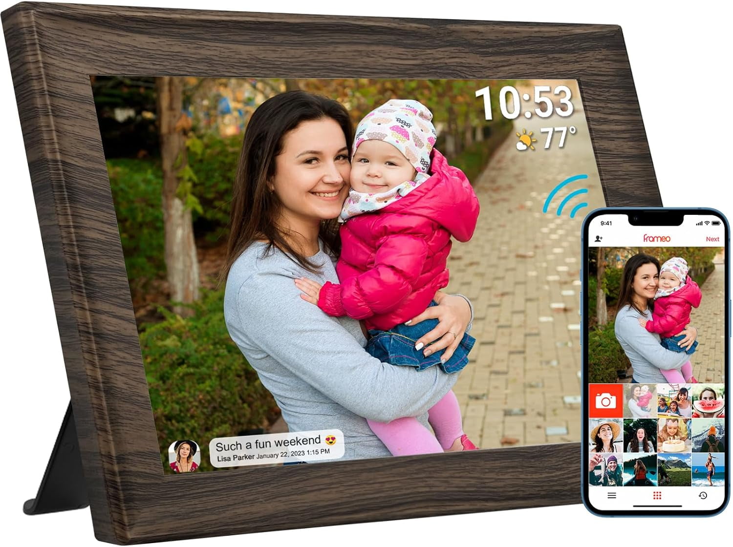 Digital Photo Frame, 10.1-Inch WiFi Digital Picture Frame with 1280x800 ...