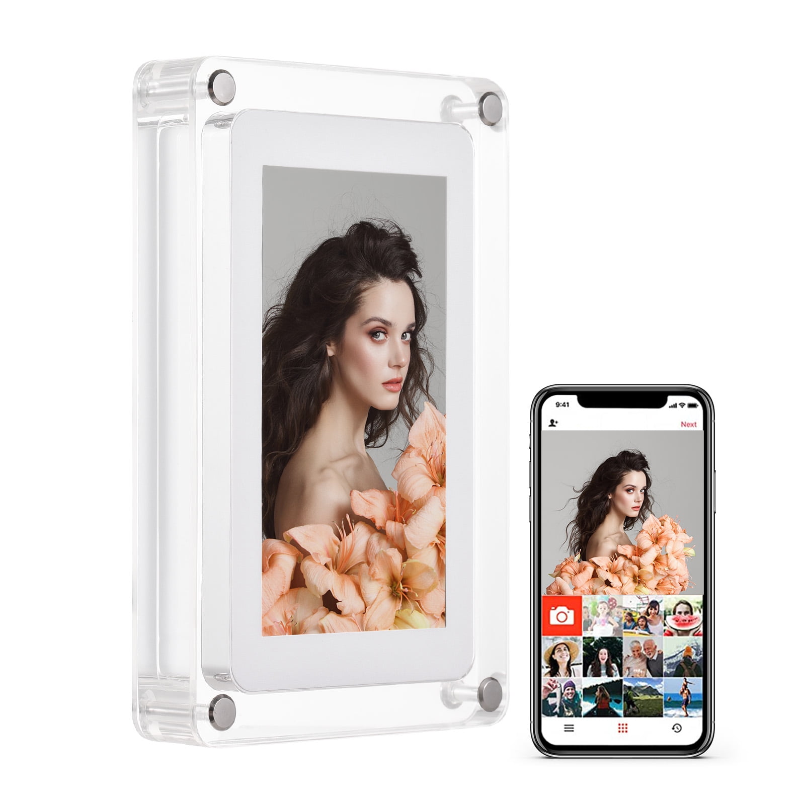 Digital Photo Frame,Battery Friends Frameo Picture Frame Auto Rotation Frameo App Built-in ...