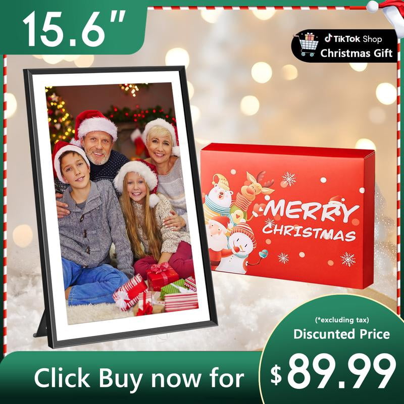 Digital Photo Frame WiFi, 15.6 Inch Digital Picture Frame with ...