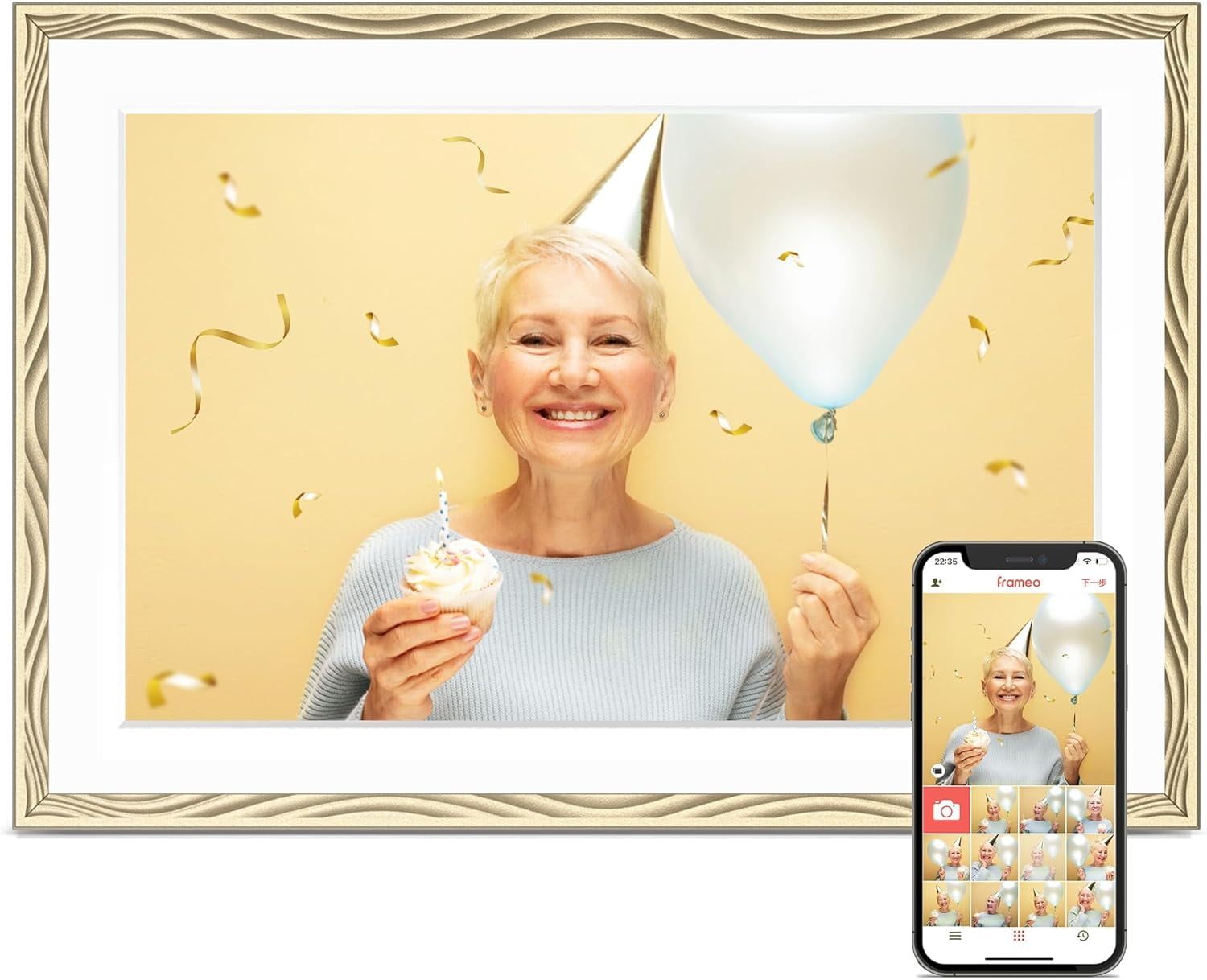 Digital Picture Frame, 10.1'' Frameo Digital Frame Wifi, 1280*800 Touch ...