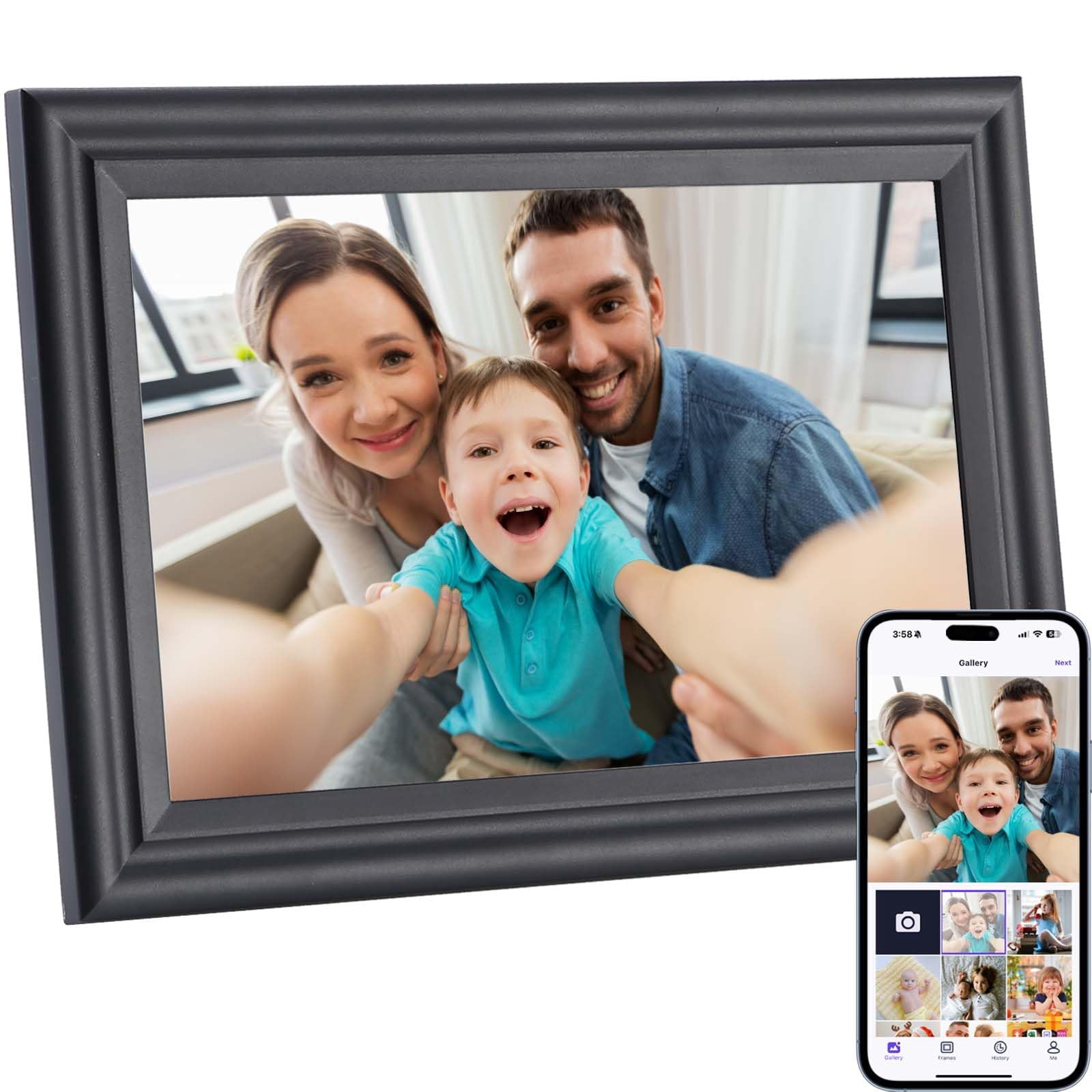 Digital Picture Frame 10.1 Inch WiFi Digital Photo Frame with 16GB ...