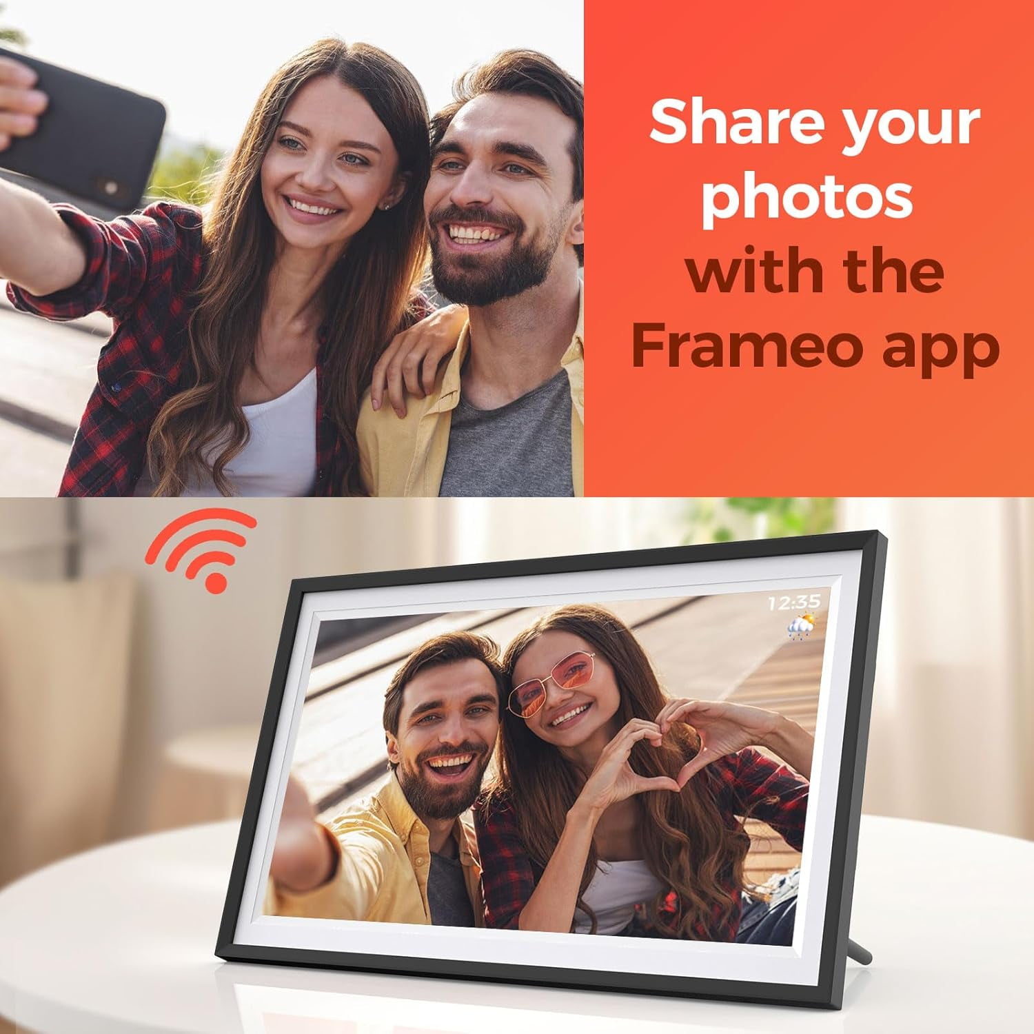 Digital Picture Frame, 15.6 Inch Large Frameo Digital Photo Frame WiFi ...