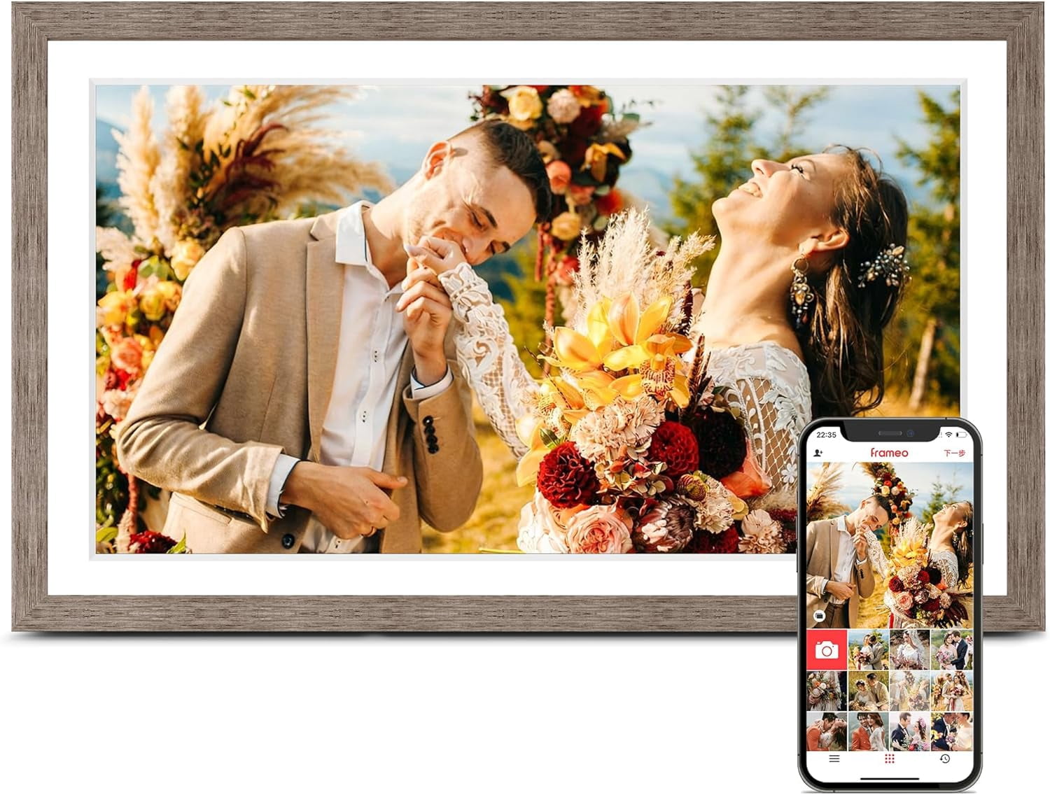 Digital Picture Frame 15.6 Inch, Large WIFI Digital Photo Frame Frameo ...