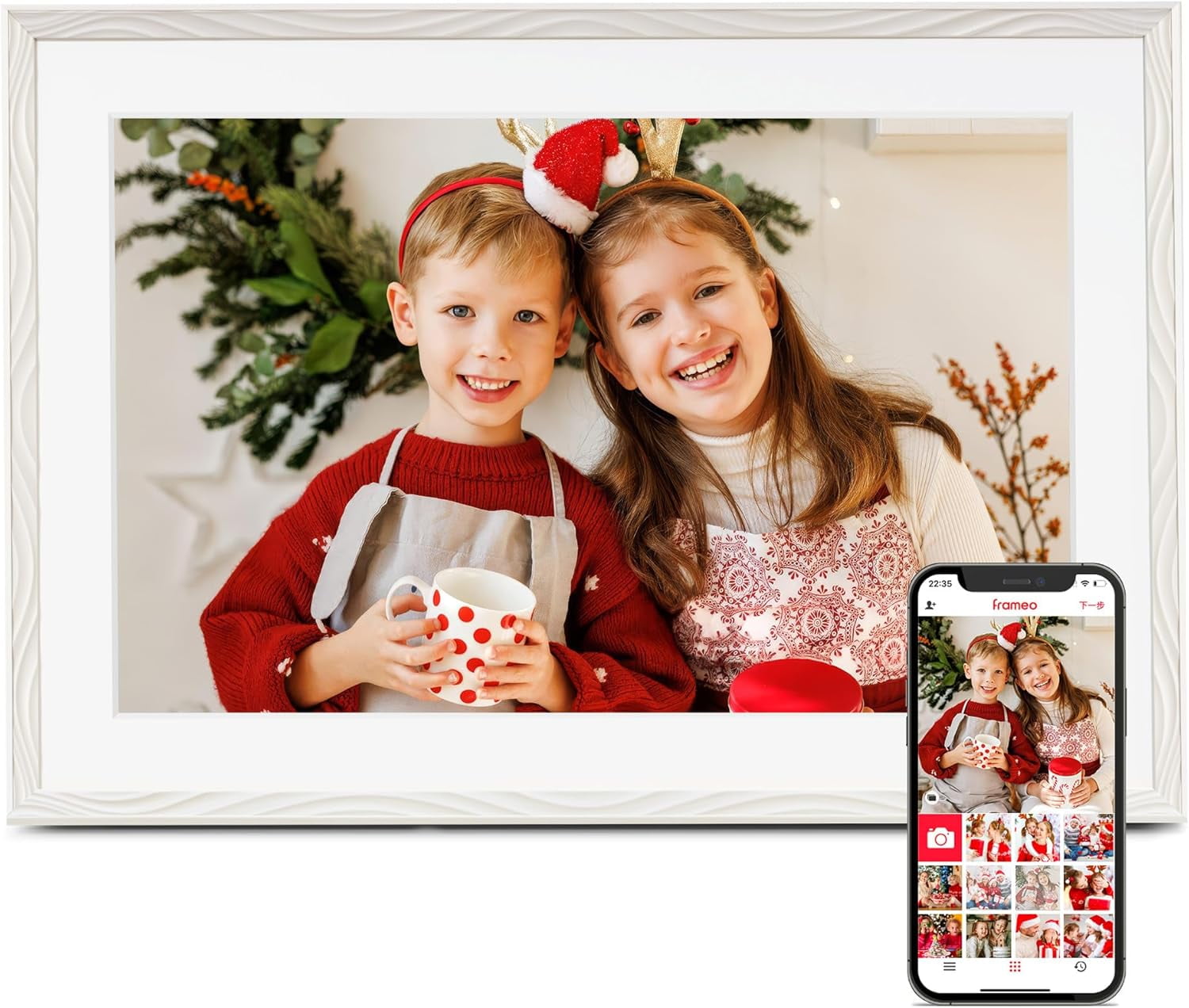 Digital Picture Frame, Frameo 10.1 Inch Digital Photo Frame WiFi, 32GB ...