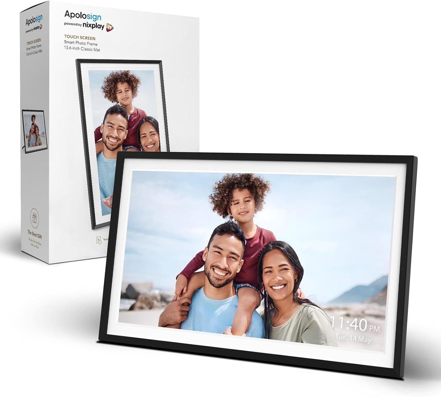Digital Picture Frame Powered by , 15.6" Large WiFi Digital Photo Frame ...