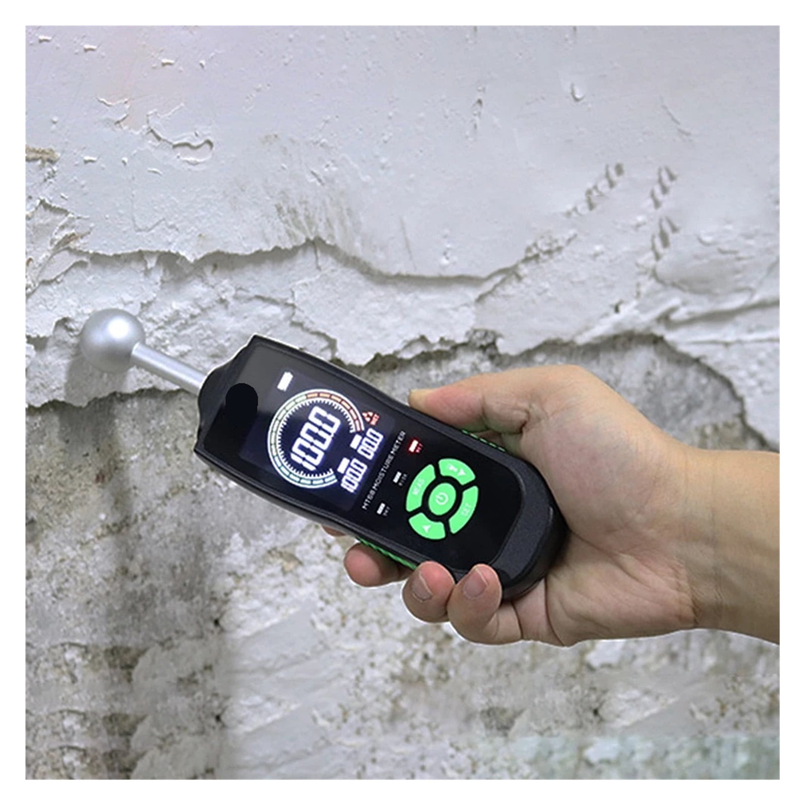 Digital Pinless Moisture Meter Alarm Wood Moisturer Meter Backlit LCD ...