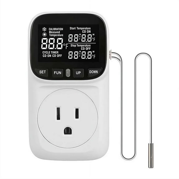 LQCrafK Digital Plug in Thermostat Outlet120V Heating Cooling Control ...