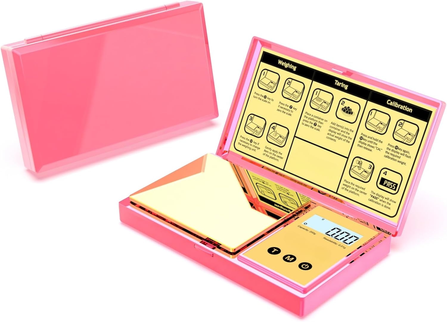 Digital Pocket Gram Scale 500g x 0.01g High Precision with Tray, Weighs Small Food, Jewelry ...