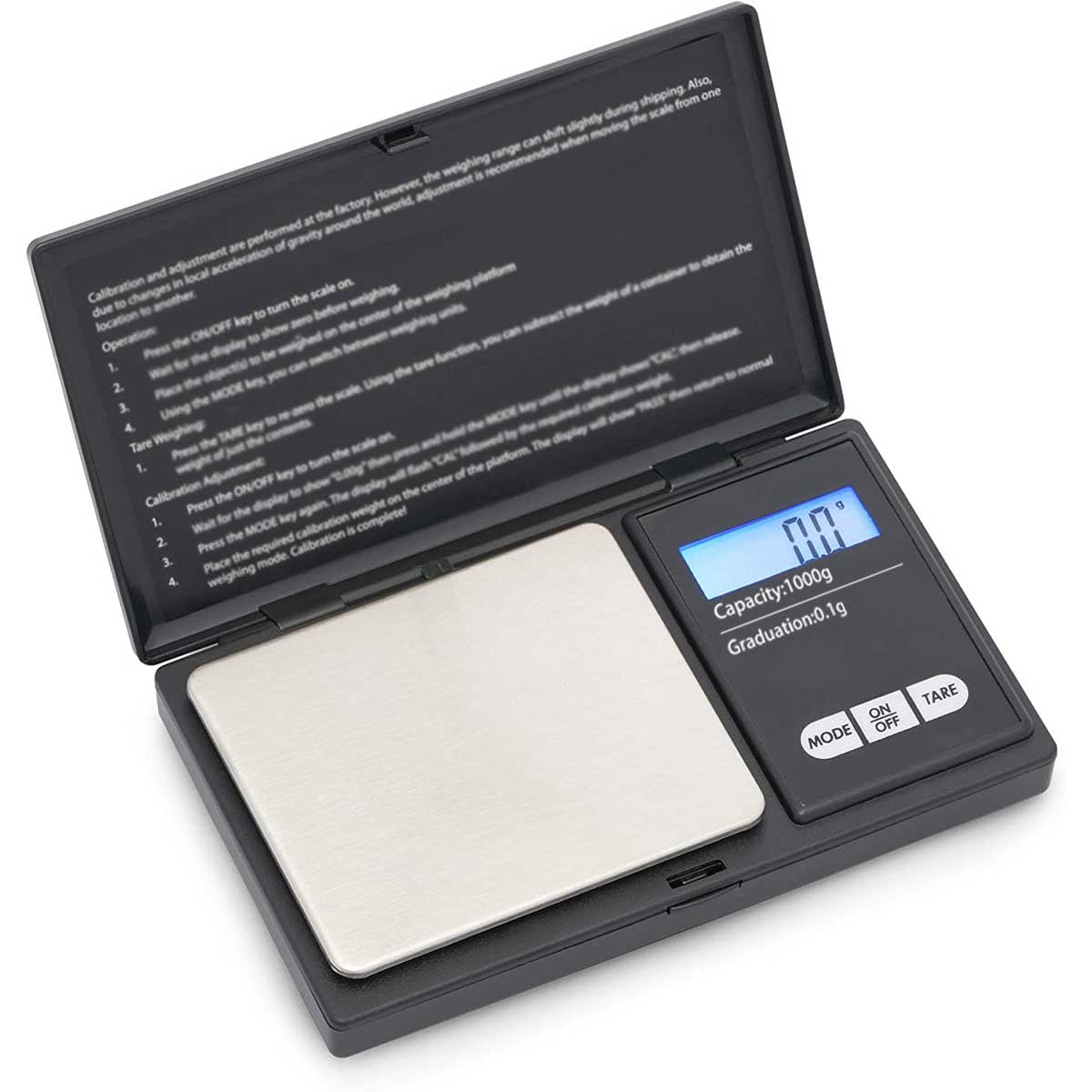 Digital Pocket Scale, 1000g/0.1g Gram Scale, Mini Scale Gram and Ounce, Small Food Scale, Herb ...
