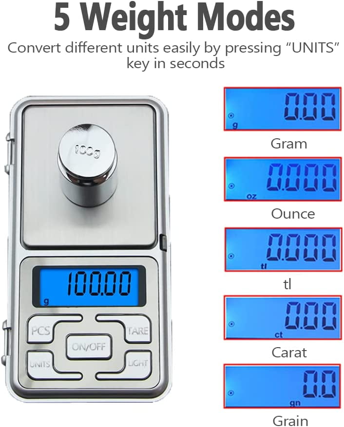 Digital Pocket Scale, 500G Capacity High Precision Balance Of 0.01G, Mini E - Walmart.com