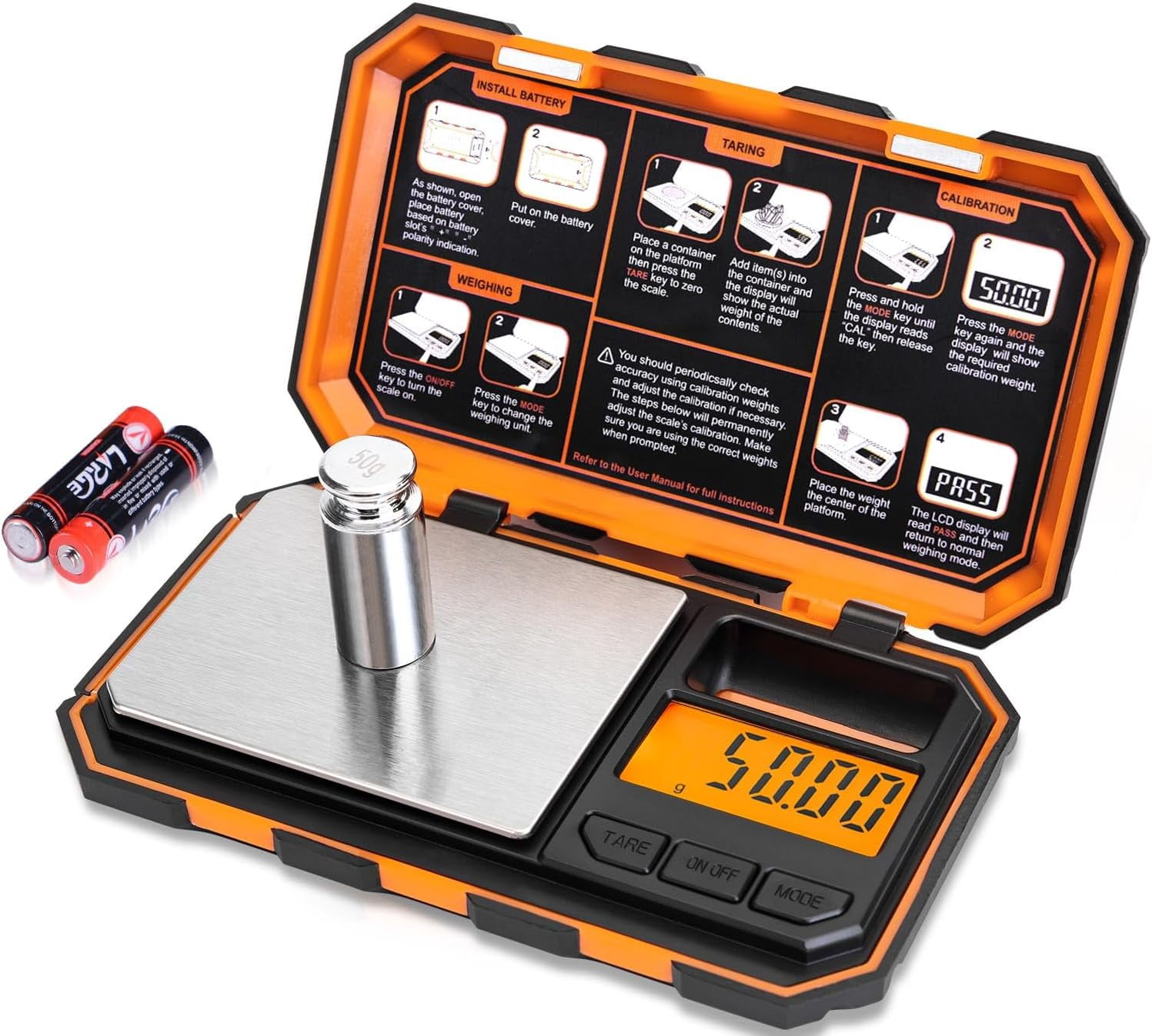 Digital Pocket Scale, 500g x 0.01g Gram Scale, Mini Scale 6 Units ...