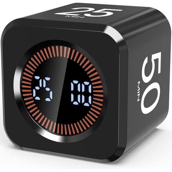 Digital Pomodoro Timer Cube 5/10/25/50min, Visual Productivity Flip ...