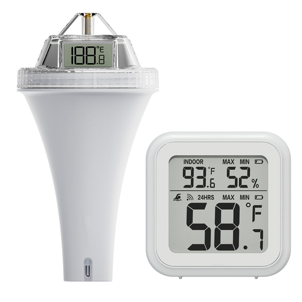 Cavatry Digital Pool Water Thermometer, Wireless Floating with Indoor ...
