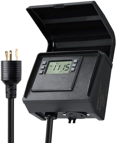 Digital Pool Timer for Above Ground Pools, NEMA L5-20R Twist-Lock Plug ...