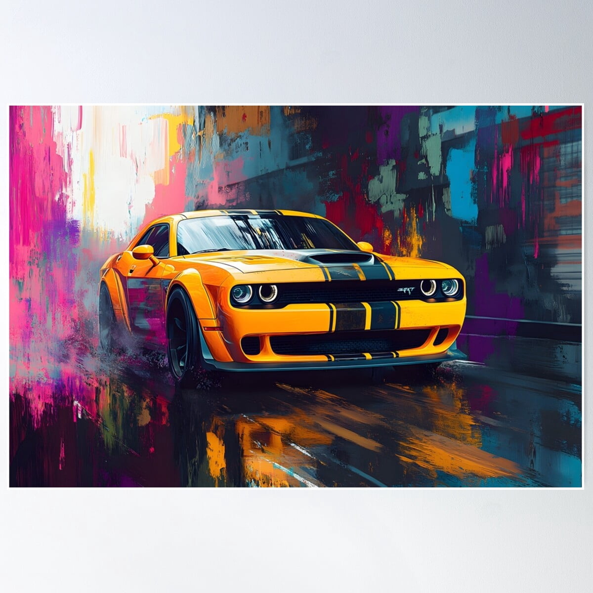Digital Pop Art Painting – Dodge Challenger Srt Ii Poster Wall Art ...