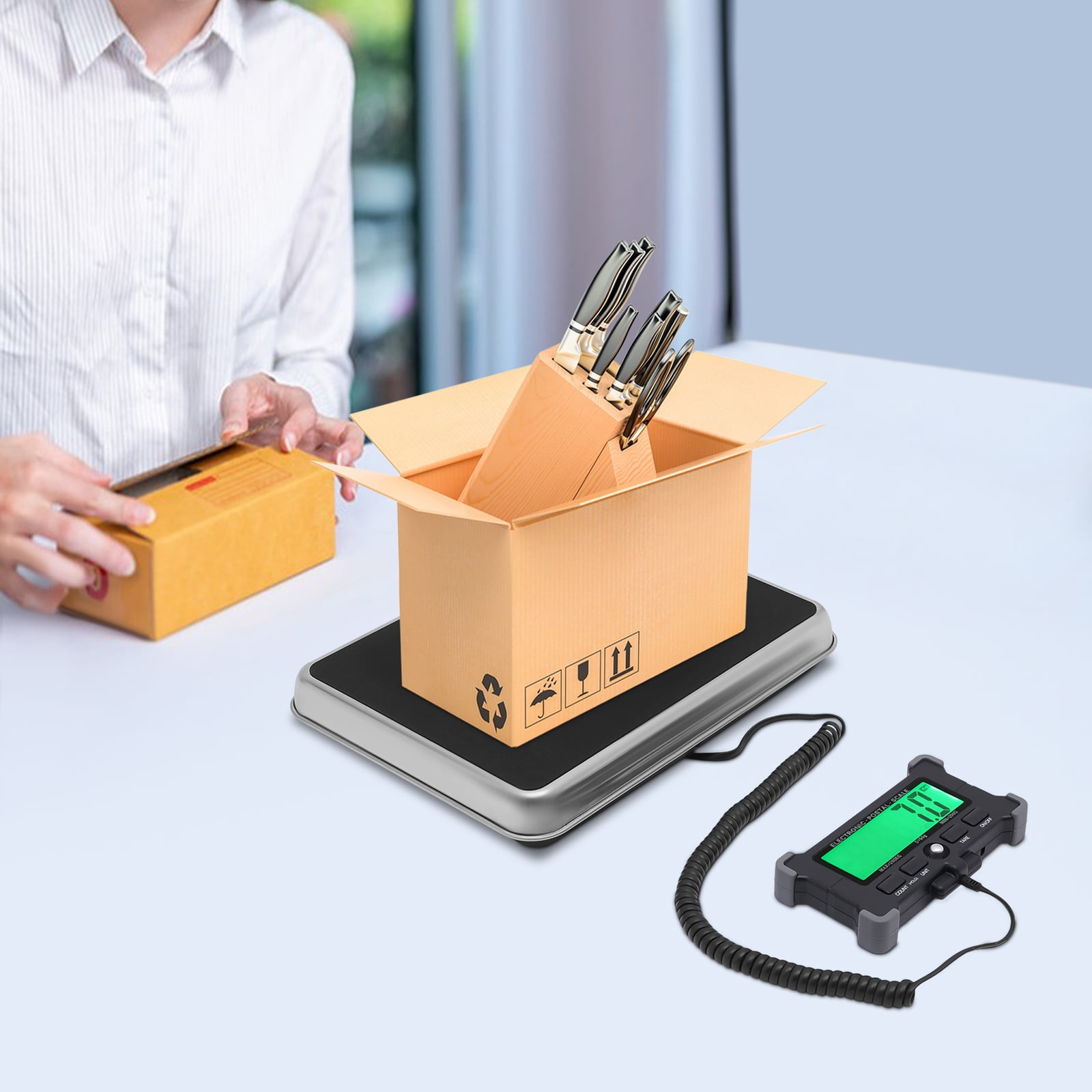 Digital Postal Scale with USB Cable, 440LBS, Mail Parcel Scale with LCD ...