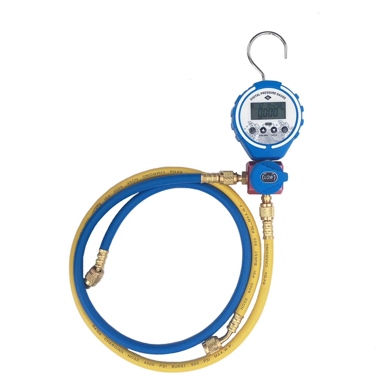 Digital Pressure Gauge Manifold Refrigeration Tester Vacuum Meter Freon ...