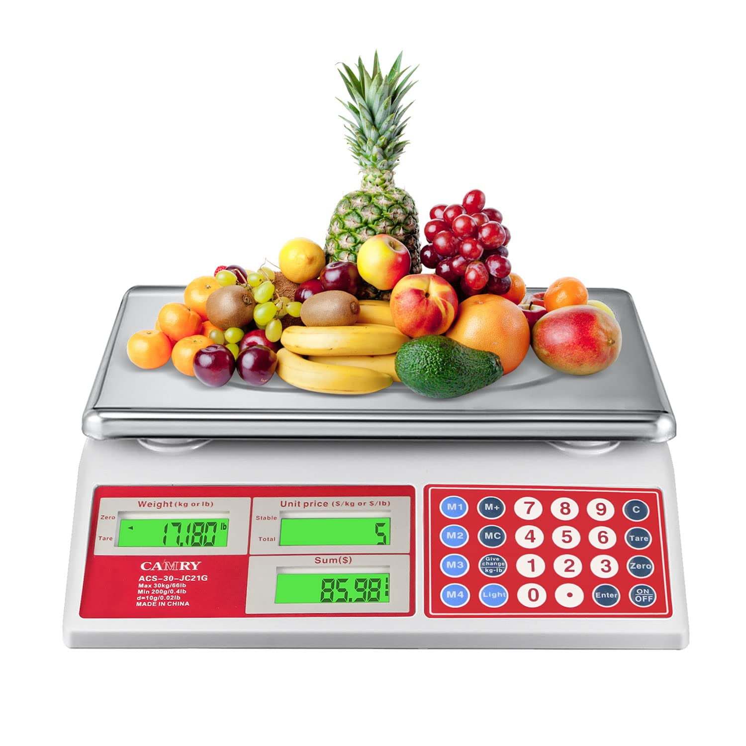 Digital Price Computing Scale 66lb/30kg Commercial Produce Scale with ...