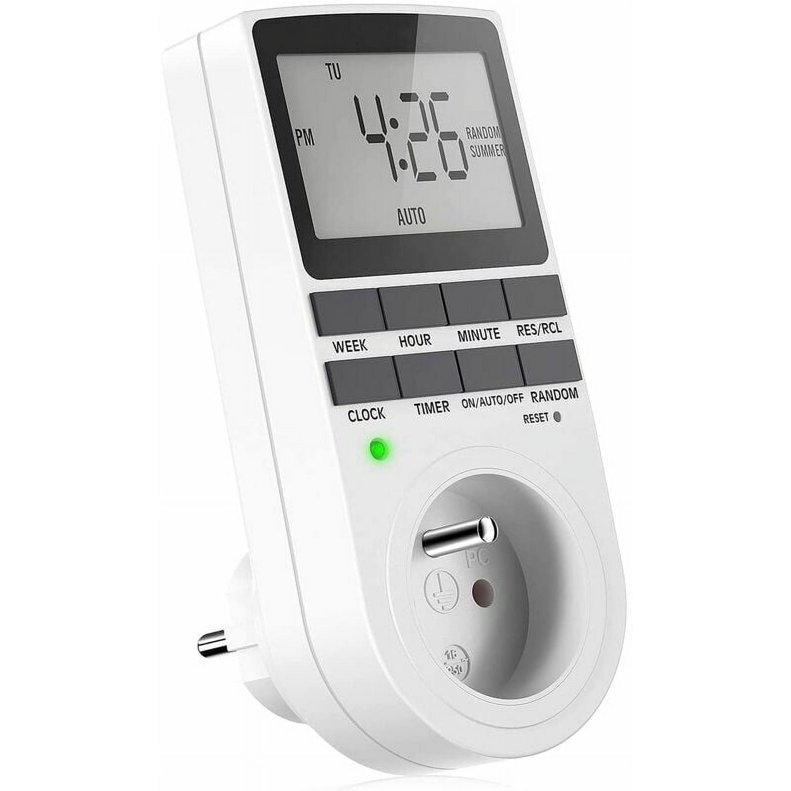 Digital Programmable Socket, Weekly Digital Timer With Lcd Display, 12H/24H/7Days Electrical ...