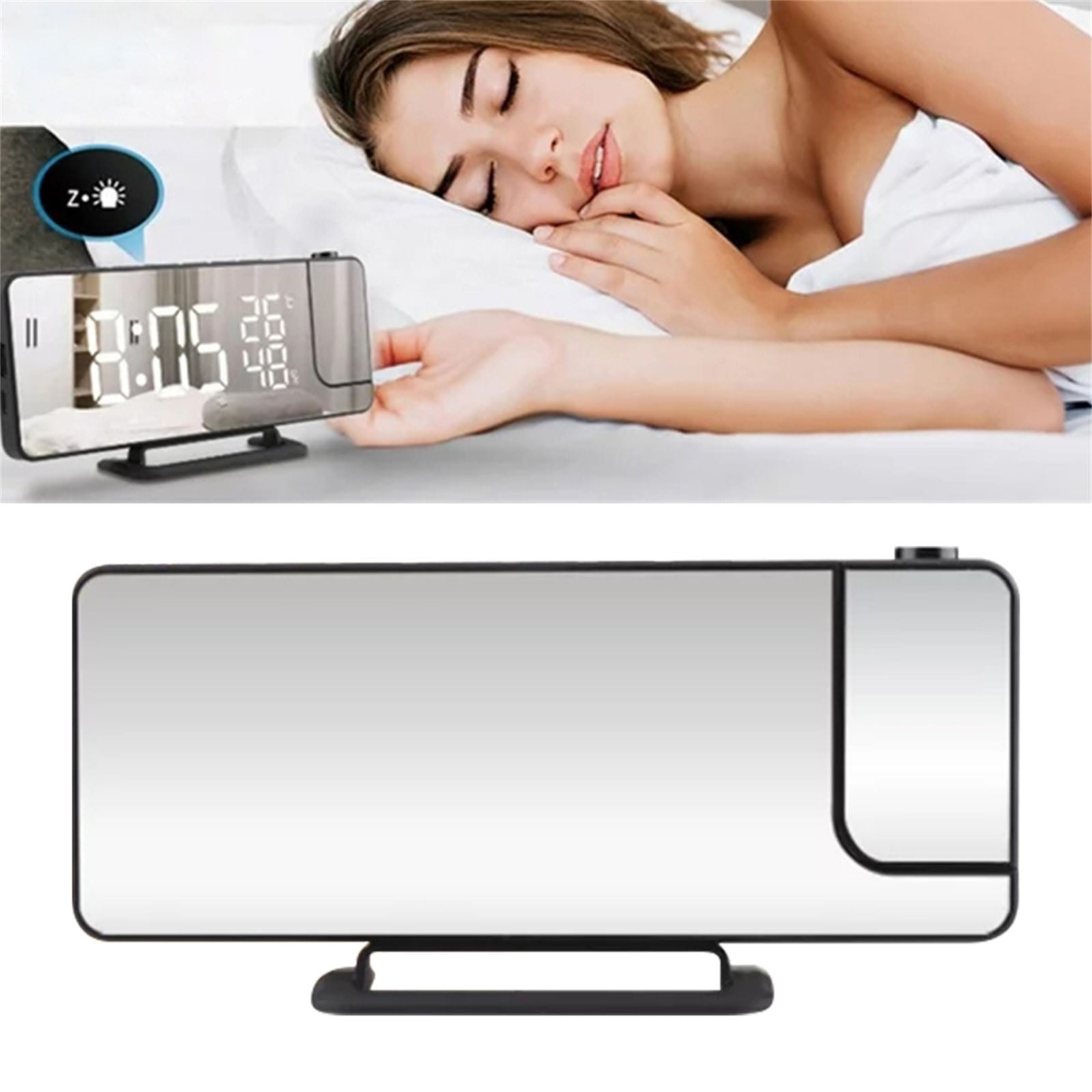 Digital Projection Alarm Clock Led for Bedroom With 180°Projector ...