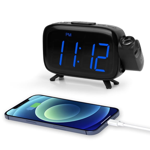 Digital Projection Alarm Clocks for Bedrooms - Large LED Display, 180 ...