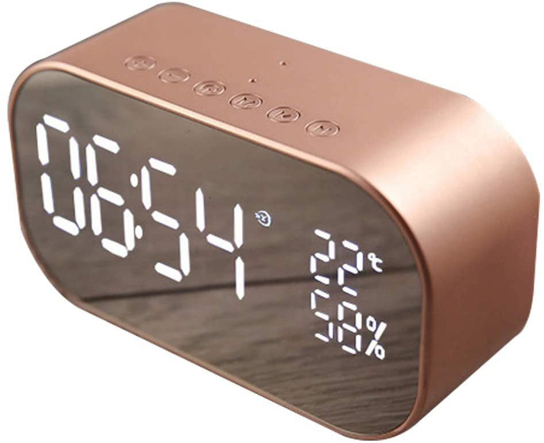 Digital Radio Alarm Clock,Wirless Bluetooth Speaker Clock USB Charging ...