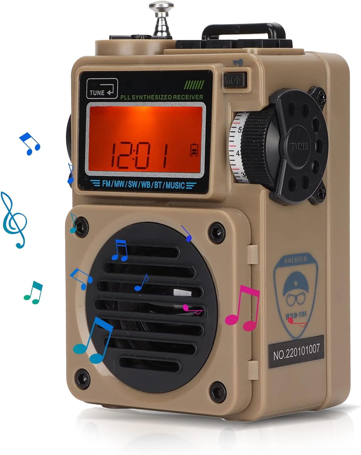 Digital Radio, HRD‑701 Full Band Timing Portable Bluetooth Radio Music ...