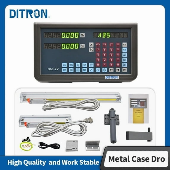Digital Readout 2 Axis Dro Display with 2pcs 0.005mm Linear Glass Scale ...