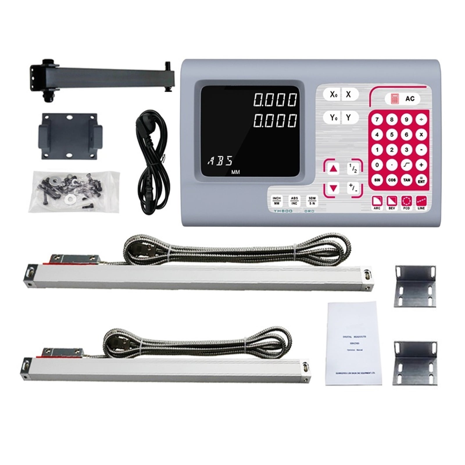 Digital Readout Set 5U Lathe Linear Glass Scales/Encoder/Sensor/Rulers ...