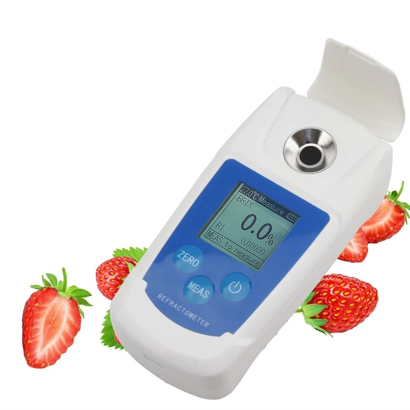 Digital Refractometer 0-55% Brix Fruit Juice Beverage Sugar Content Meter Grape Juice Beverage ...