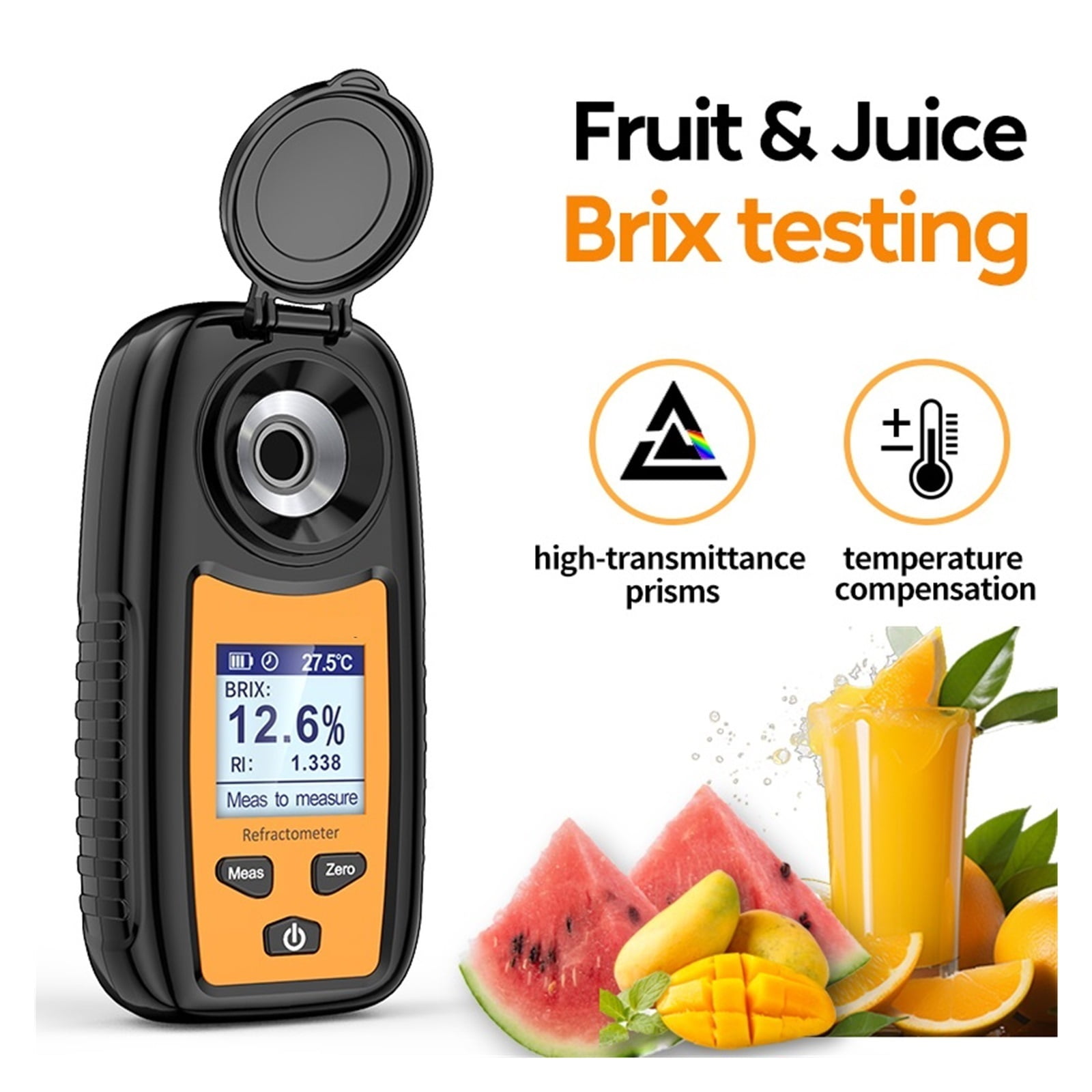 Digital Refractometer Brix Meter Sugar Content Measuring Instrument ...