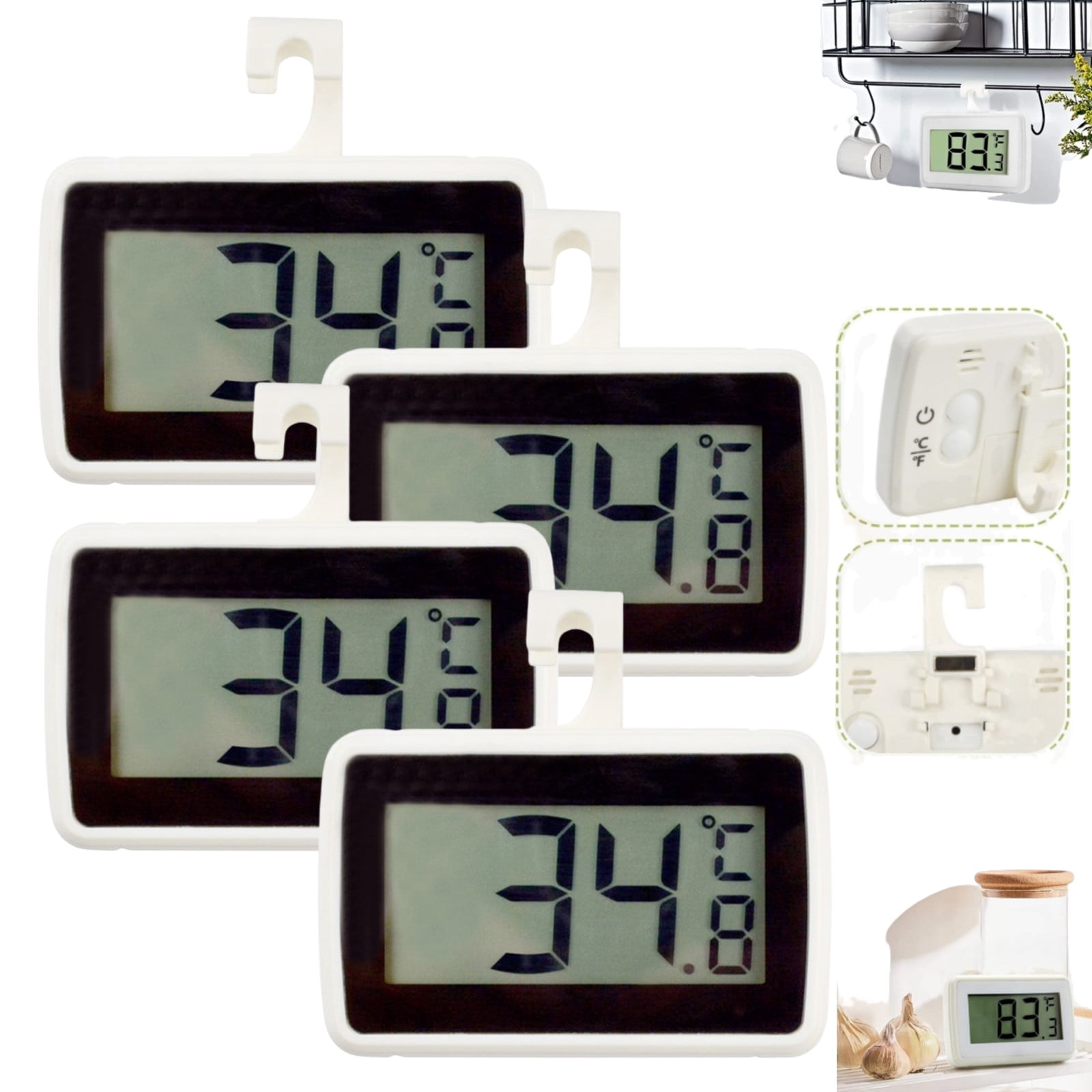 Digital Refrigerator Thermometer, Waterproof Freezer Room Thermometer ...