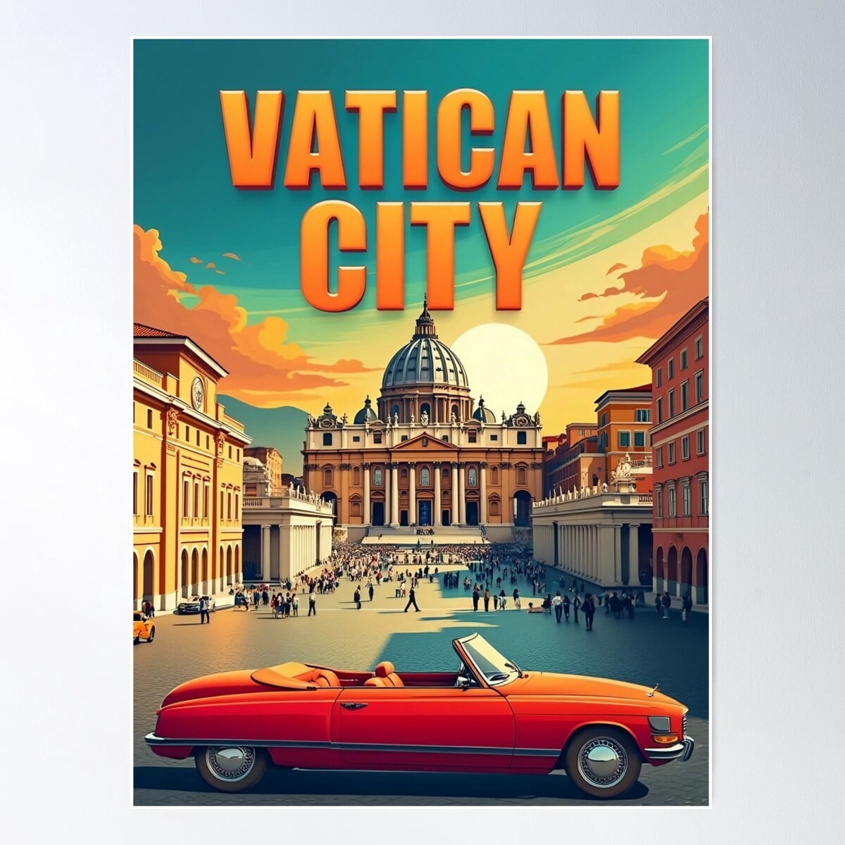 Digital Retro Pop Art Poster Of Vatican City | Vibrant & Iconic Vatican ...