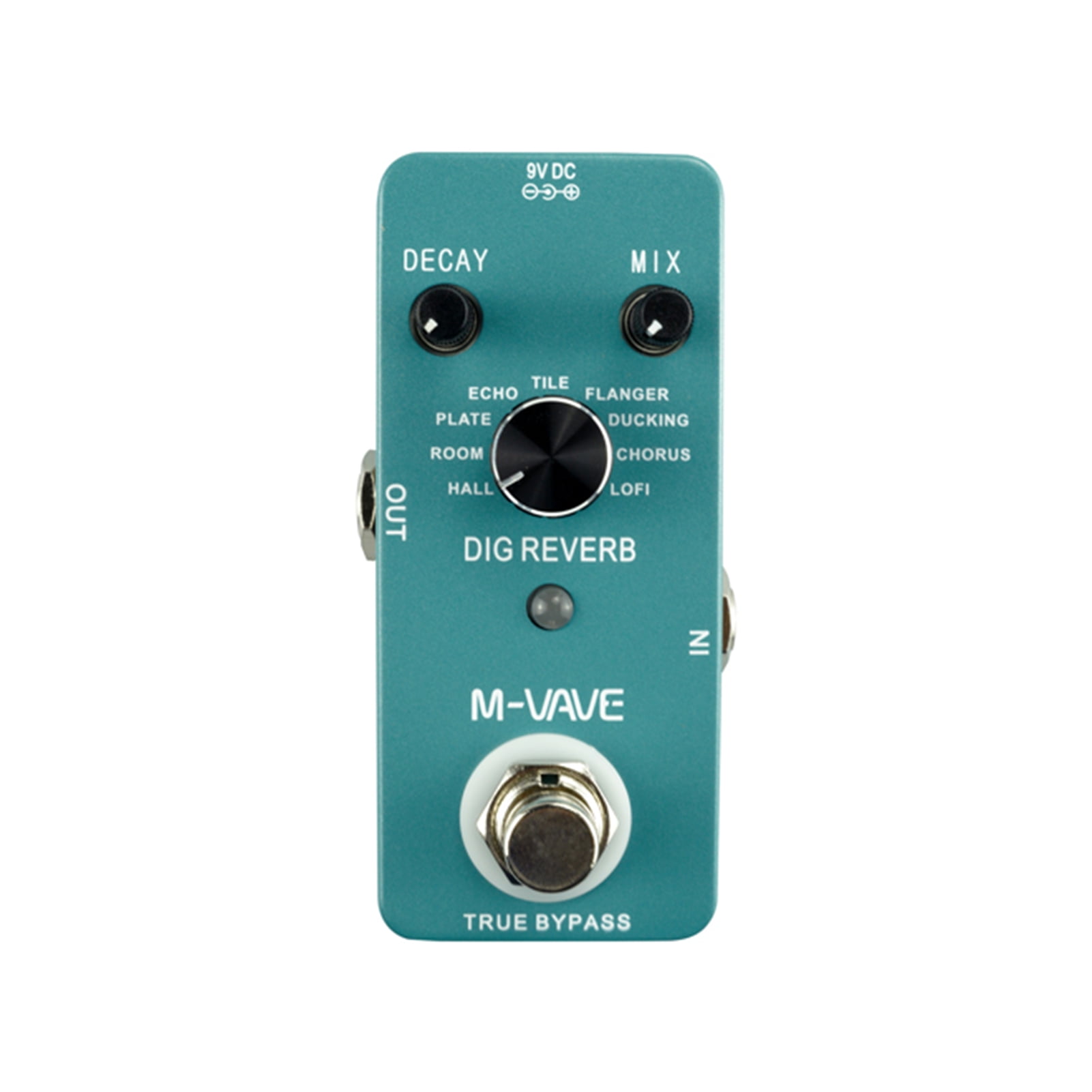 Digital Reverb Guitar Effect Pedal 9 Reverb Types Decay & Mix Control ...