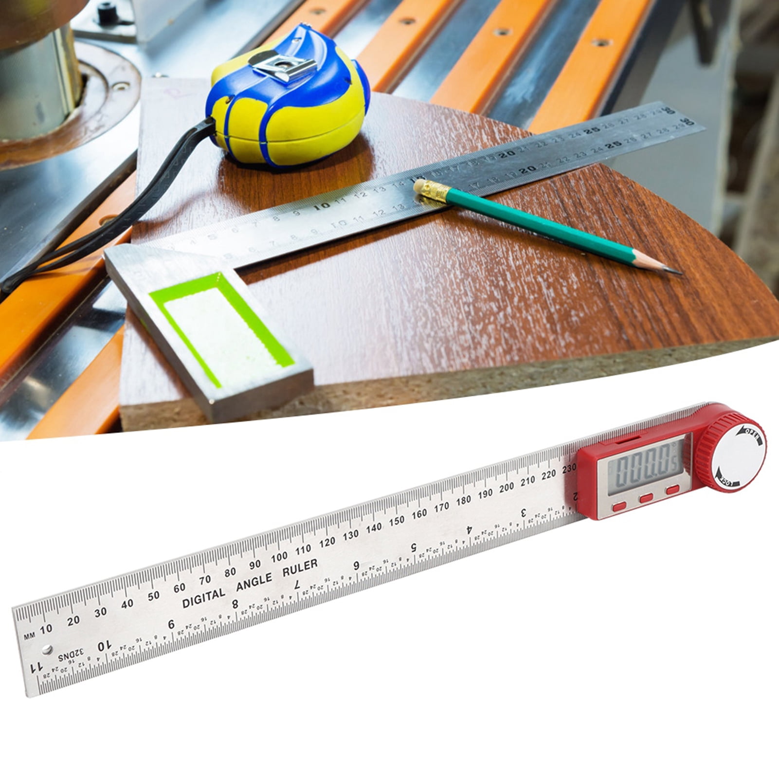Digital Ruler Stainless Steel Electronic Ruler 360 Degree Measuring ...