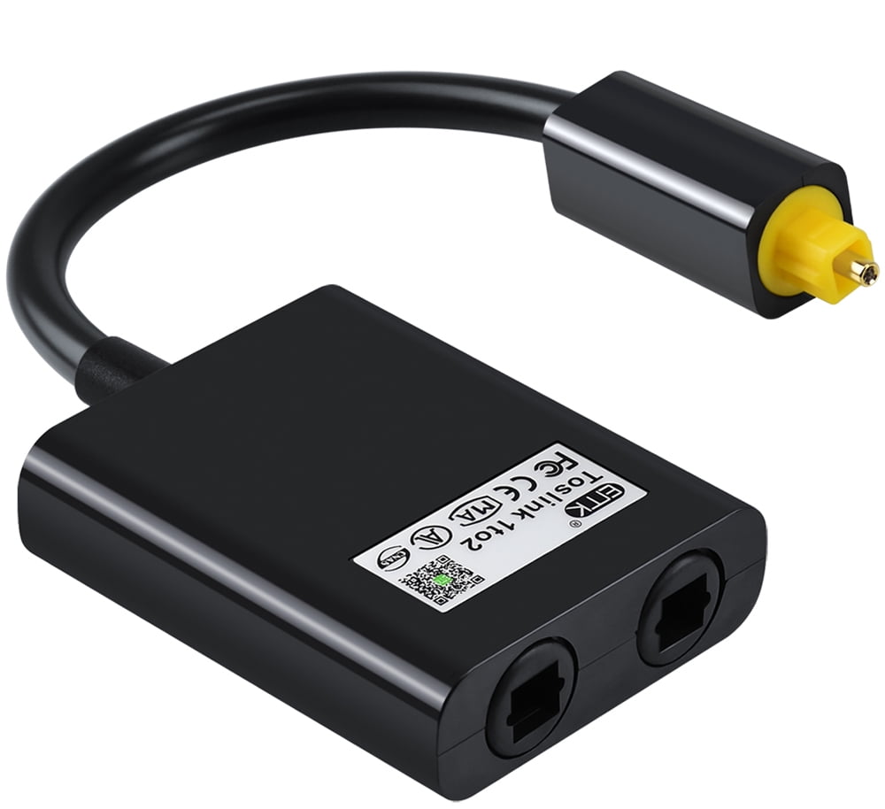 Digital SPDIF Optical Audio Splitter 2 Way Toslink Splitter 1 input 2 ...
