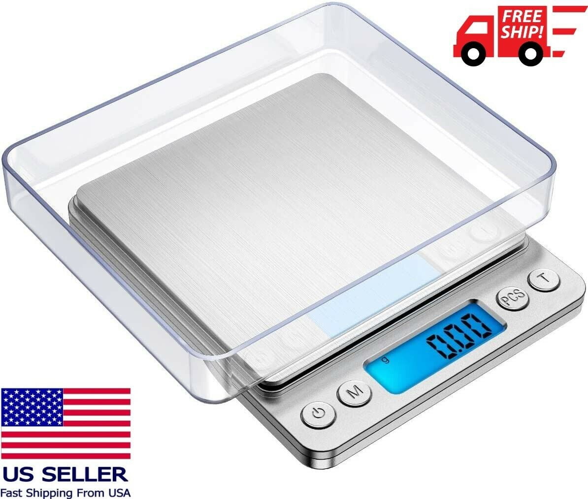 Digital Scale 2000g x 0.1g Jewelry Gold Silver Coin Gram Pocket Size Herb Grain - Walmart.com