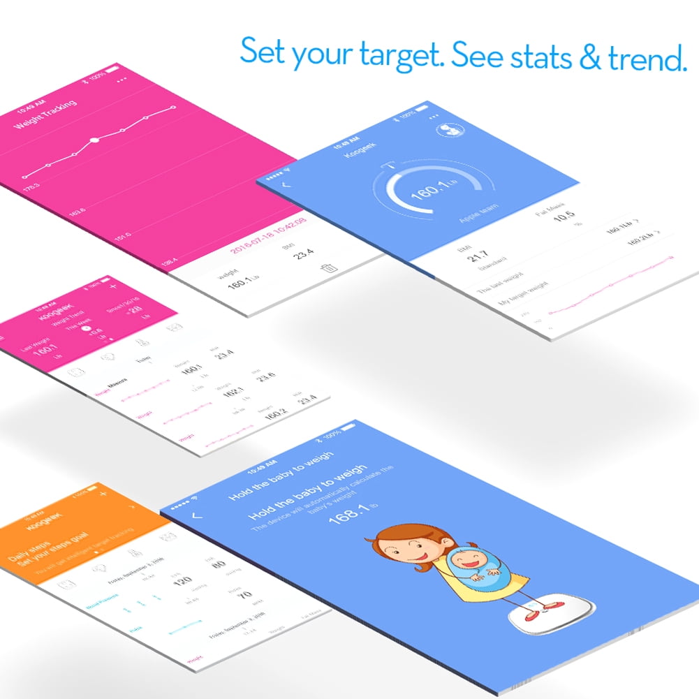 Digital Scale,Fat Body Sync Muscle Water 16 Users And Visceral Bone Scale Wi-fi Scale Approved ...