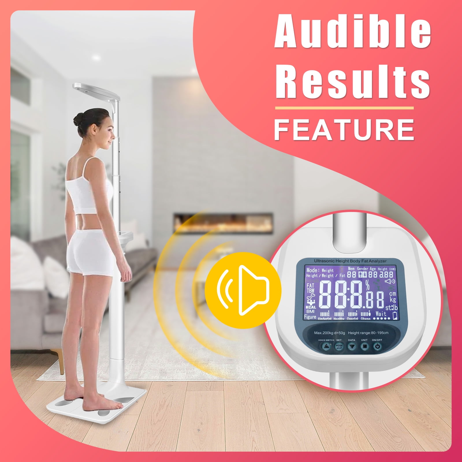 Digital Scale, Ultrasonic Height and Weight Scale, Measuring Device ...