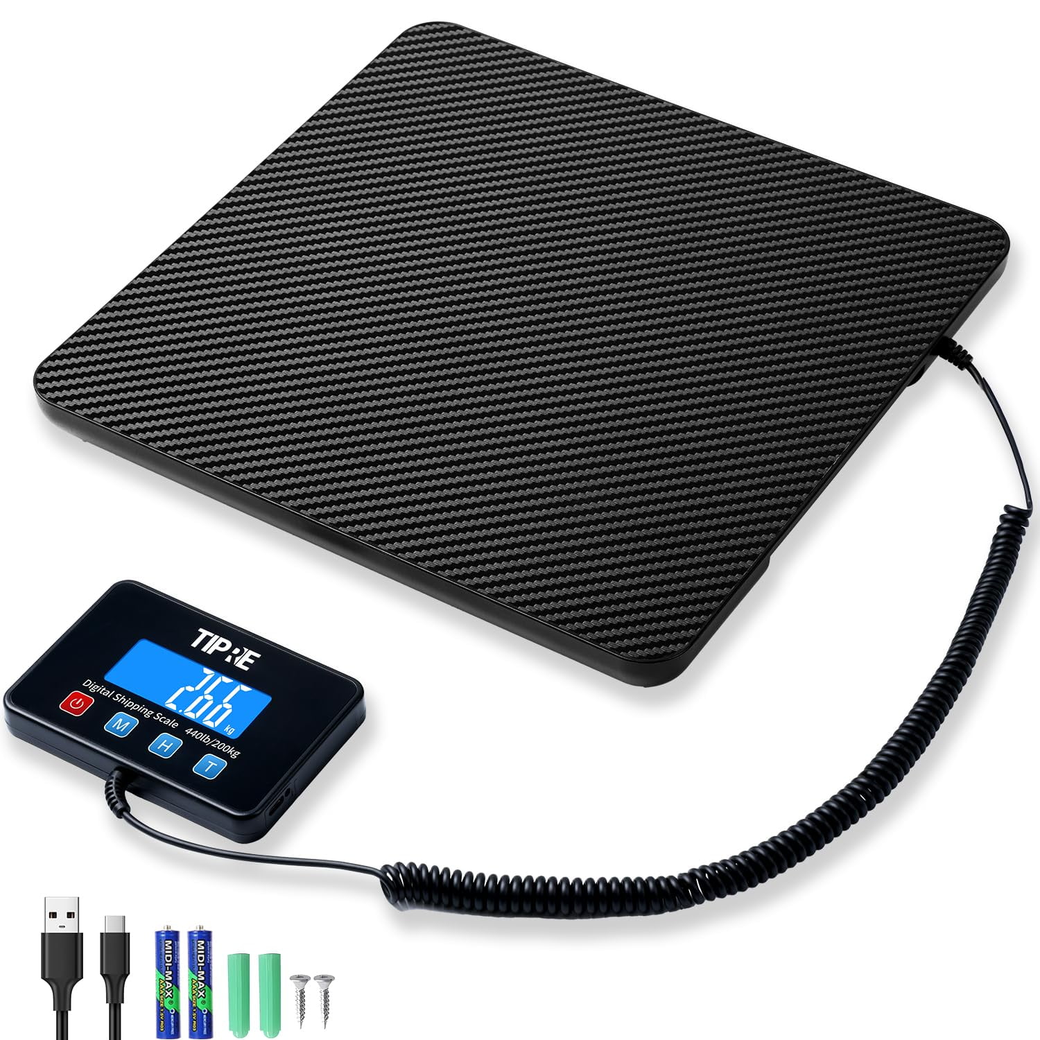 Digital Shipping Postal Scale 440lb/0.5oz Accuracy! Lightweight Carbon ...