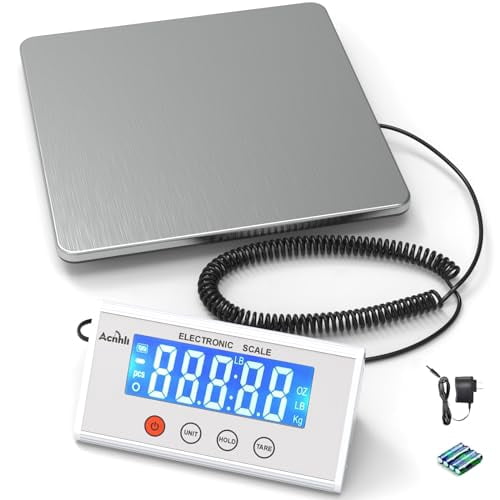 Digital Shipping Scales 440 pounds, Stainless Steel Heavy Duty Postal ...