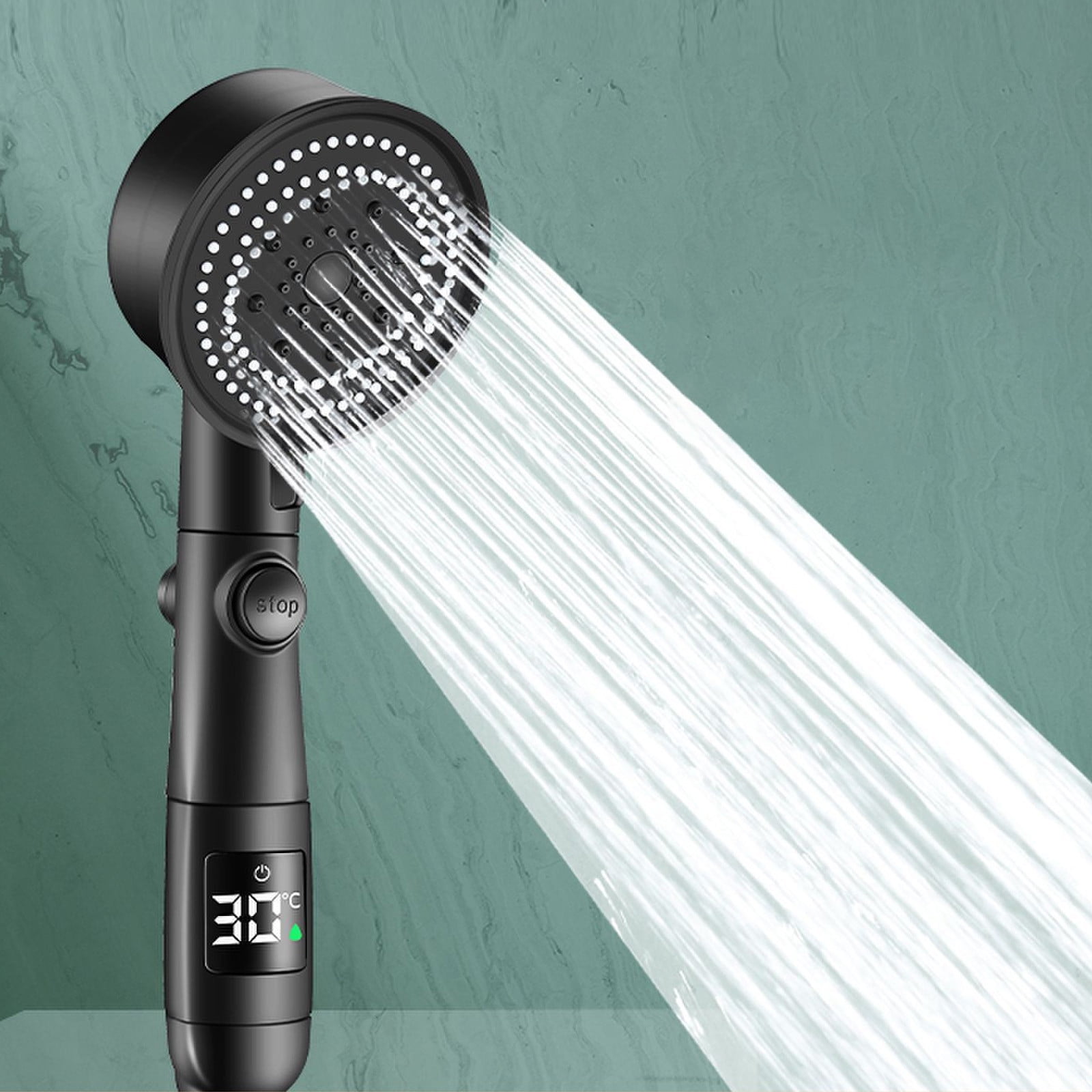 Digital Shower Head, Handheld Shower with Temperature Display and Led ...