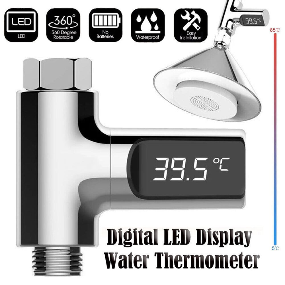Digital Shower Temperature LED Display Water Thermometer Realtime ...