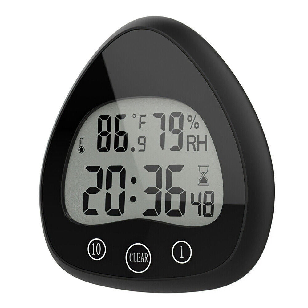 Digital Shower Timer Bathroom Clock Temperature Humidity Countdown ...