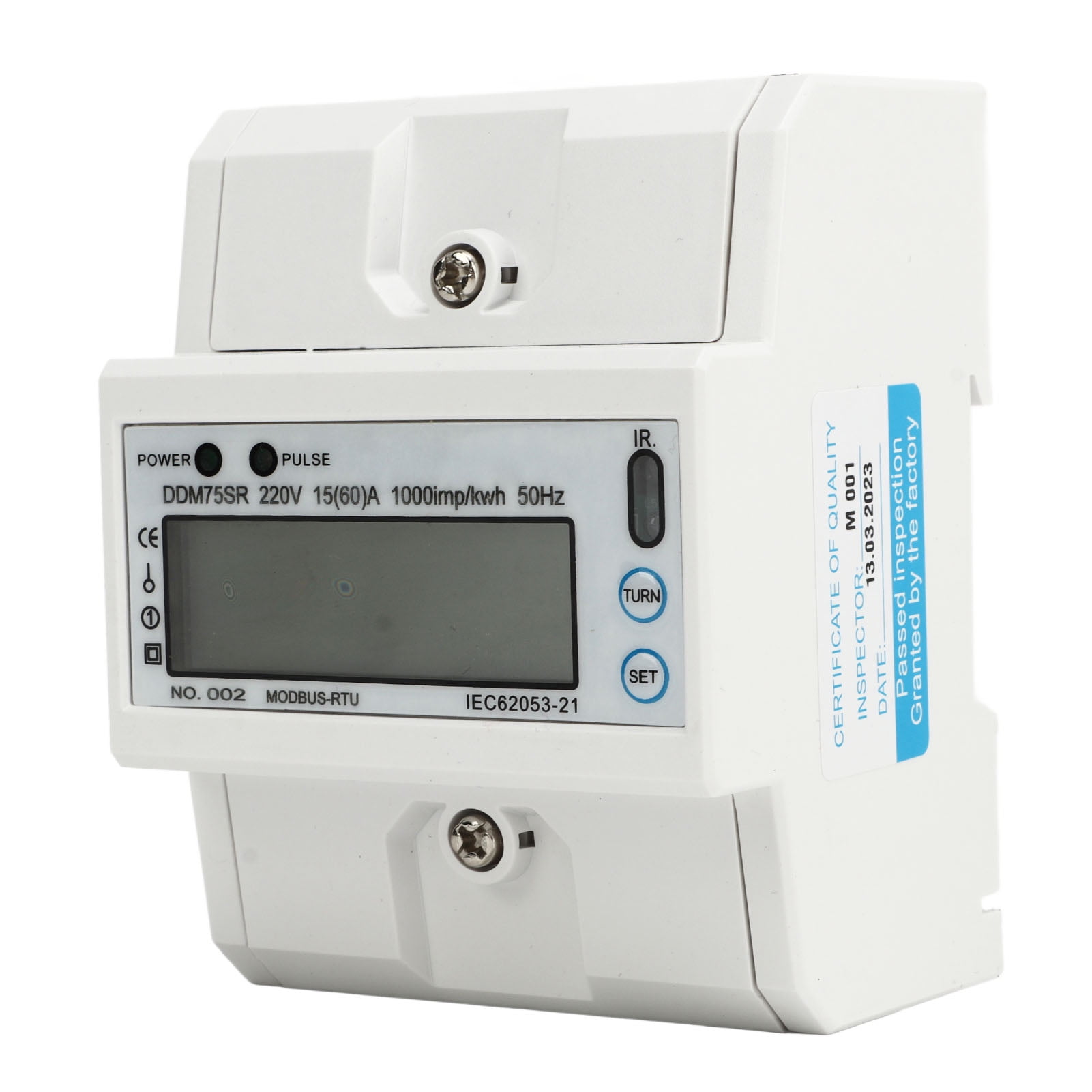 Digital Single-Phase Energy Meter LCD Display Guide Rail Installation ...